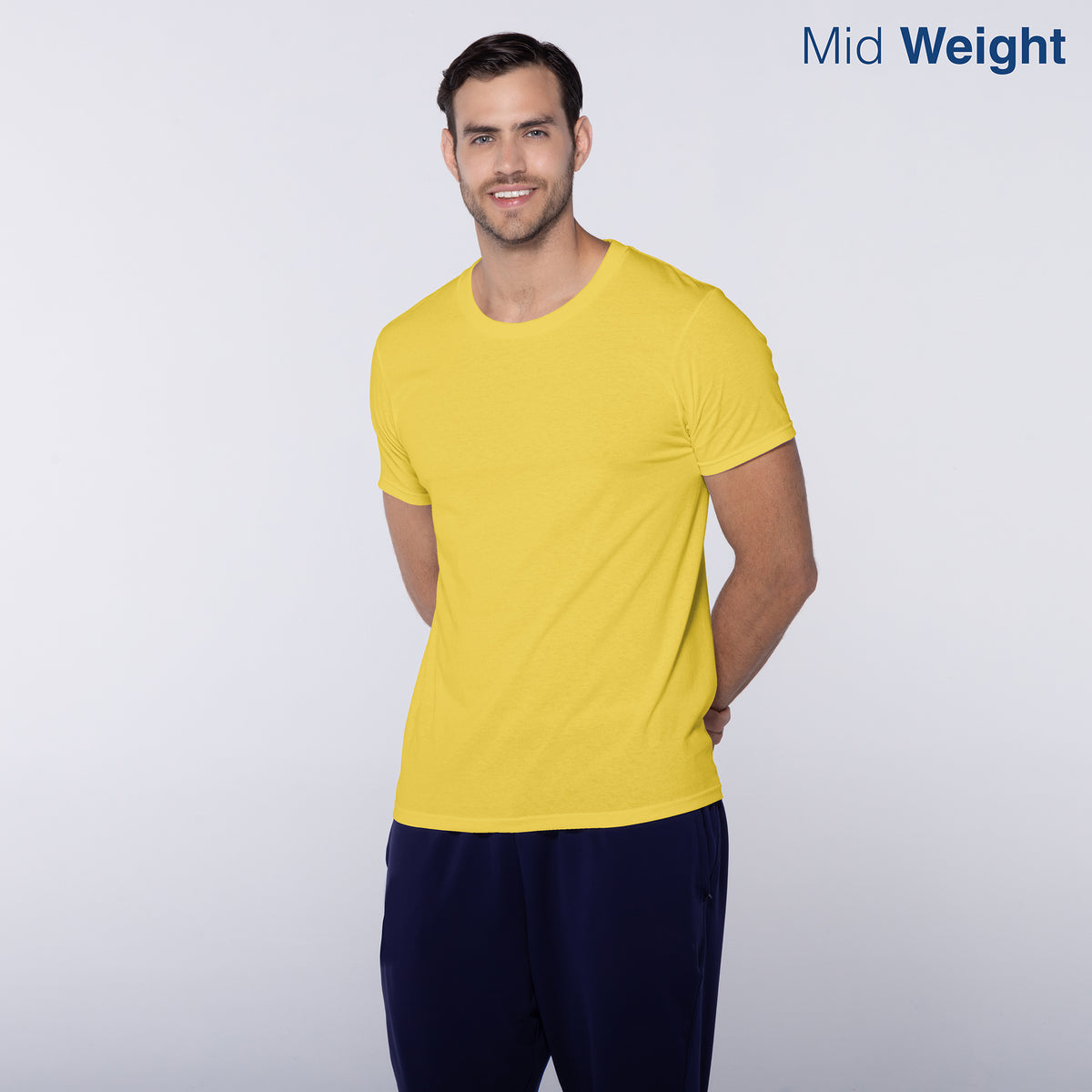 Adult Unisex Crew Neck Short Sleeve T-Shirt (Bright Yellow) — Yazbek ...
