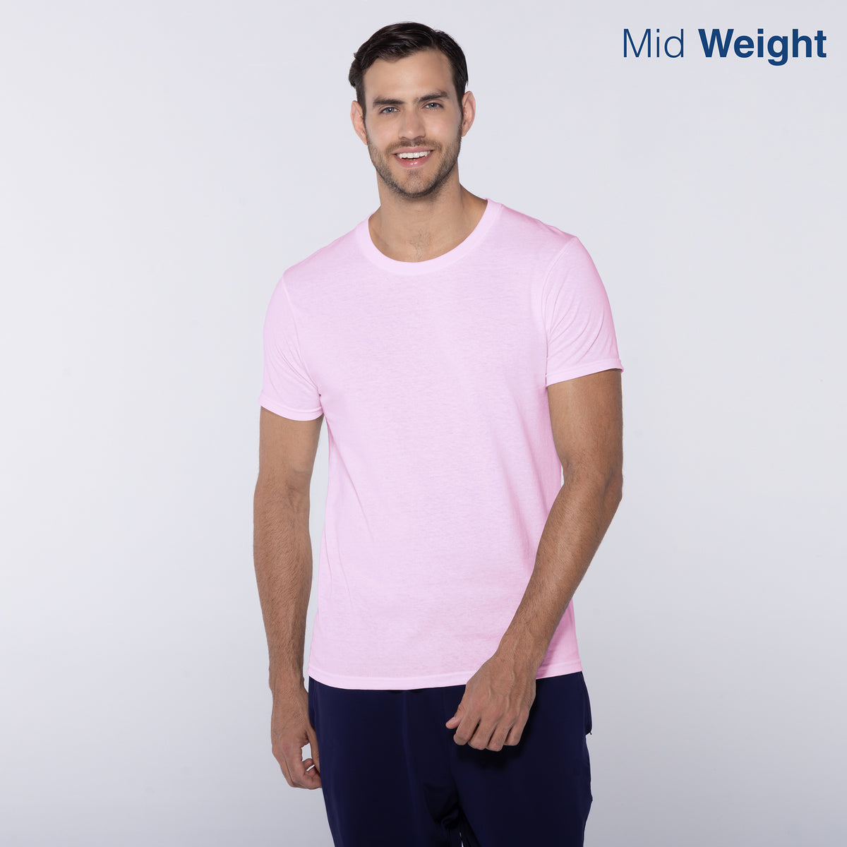 Adult Unisex Crew Neck Short Sleeve T-Shirt (Light Pink) — Yazbek USA Mint