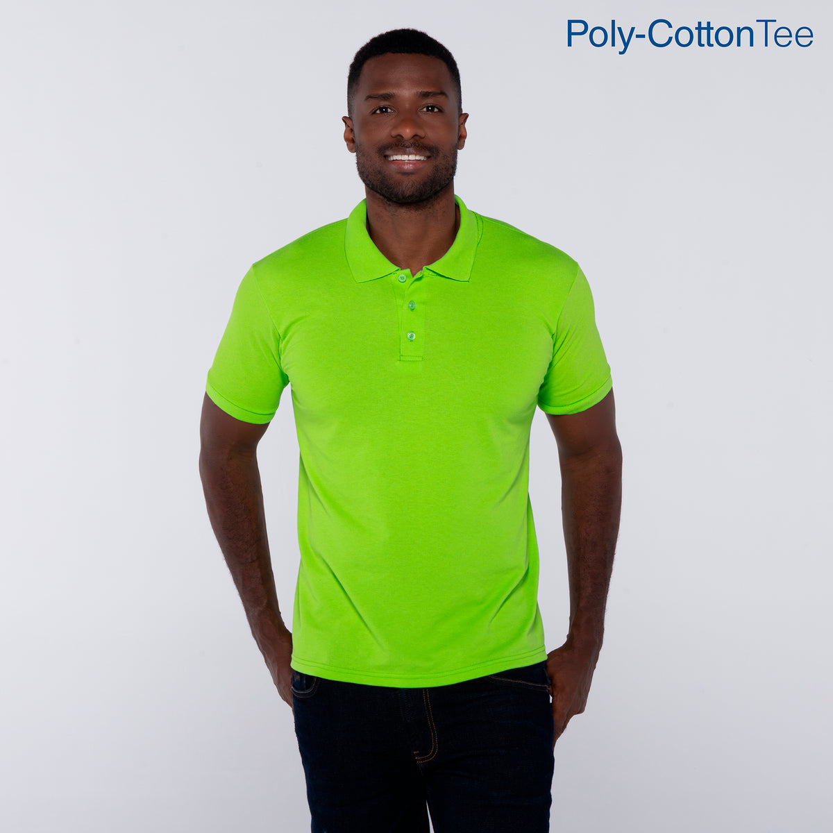 Adult Unisex 50/50 Polo Shirt (Lime) — Yazbek USA Mint